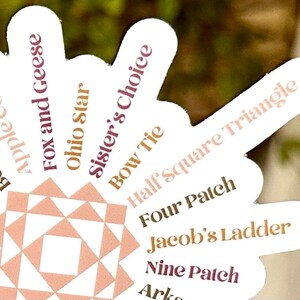 Quilt Block Names Sticker | Waterproof Vinyl - Etsy
