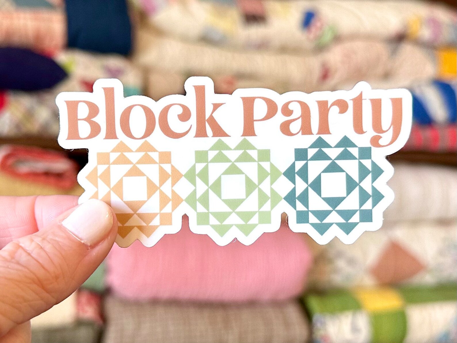 Block Party Sticker | Quilt Block Sticker | Die Cut | Vinyl ...
