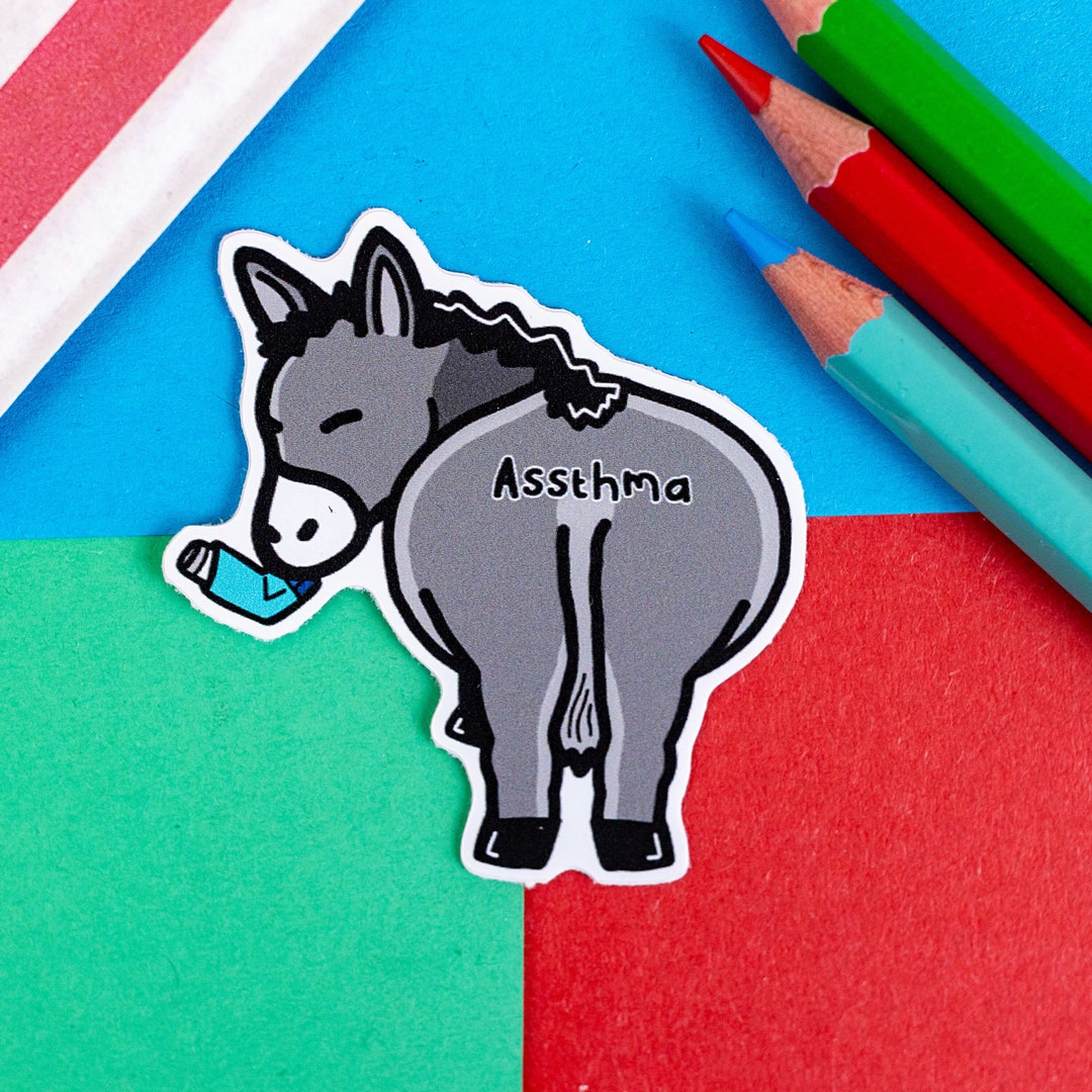Assthma Donkey Sticker - Asthma - Vinyl Sticker - Chronic Illness Gift ...