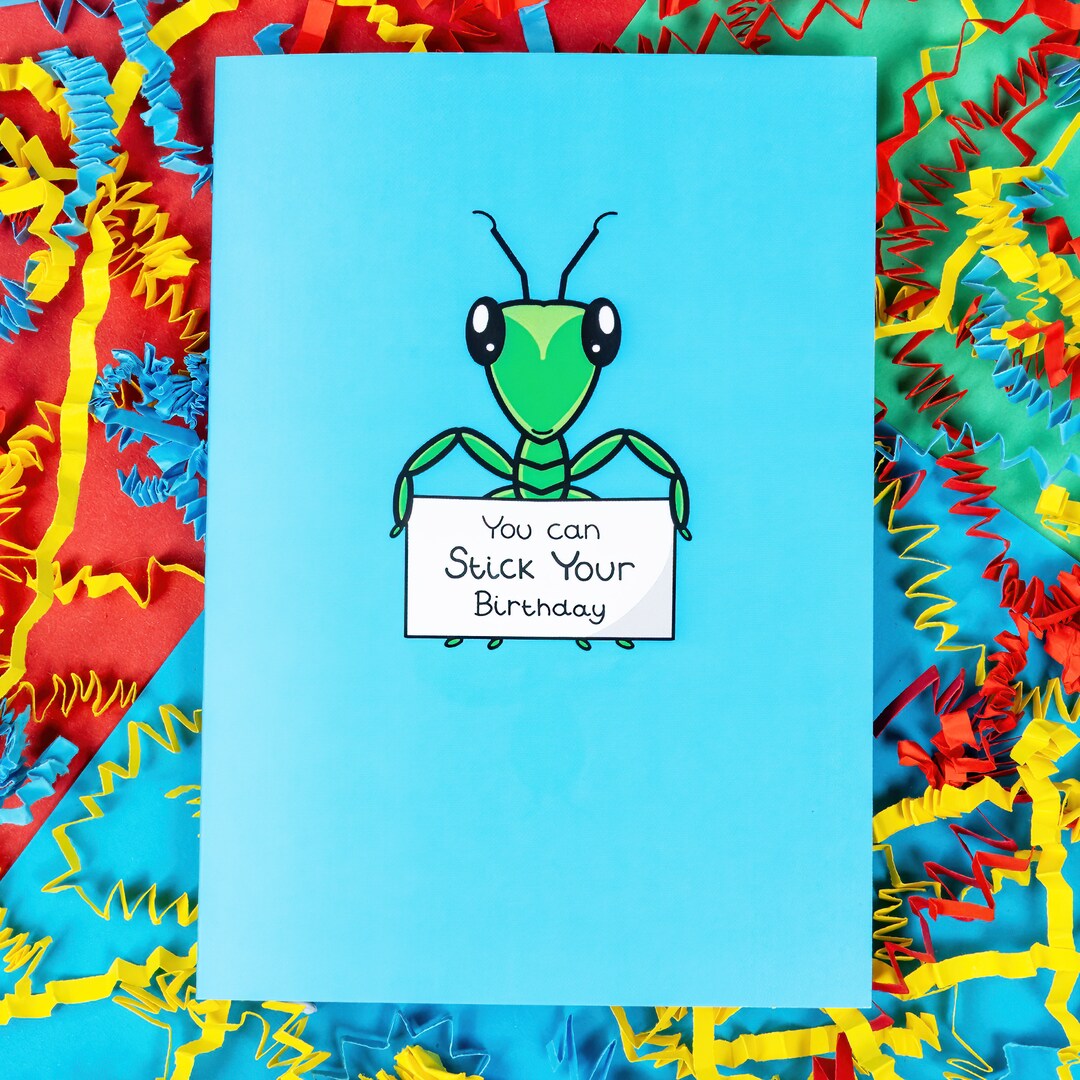 You Can Stick Your Birthday Insect Card Cheeky Birthday Card Rude ...