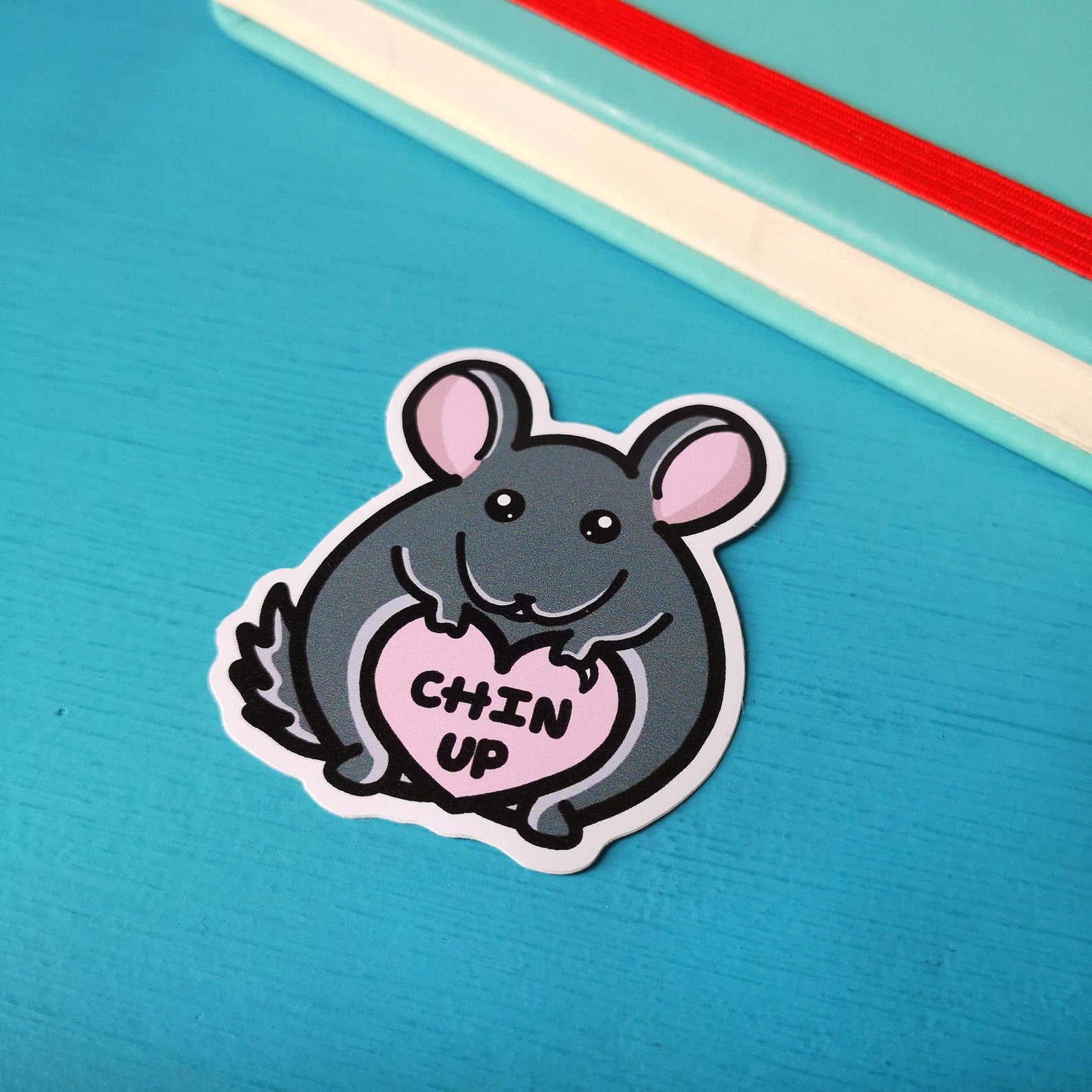 Chin up sticker vinyl sticker cute sticker chinchilla | Etsy