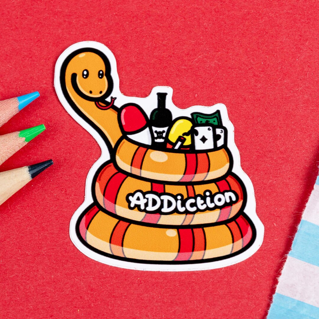Addiction Awareness Adder Snake Vinyl Sticker: Mental Health Support - Etsy
