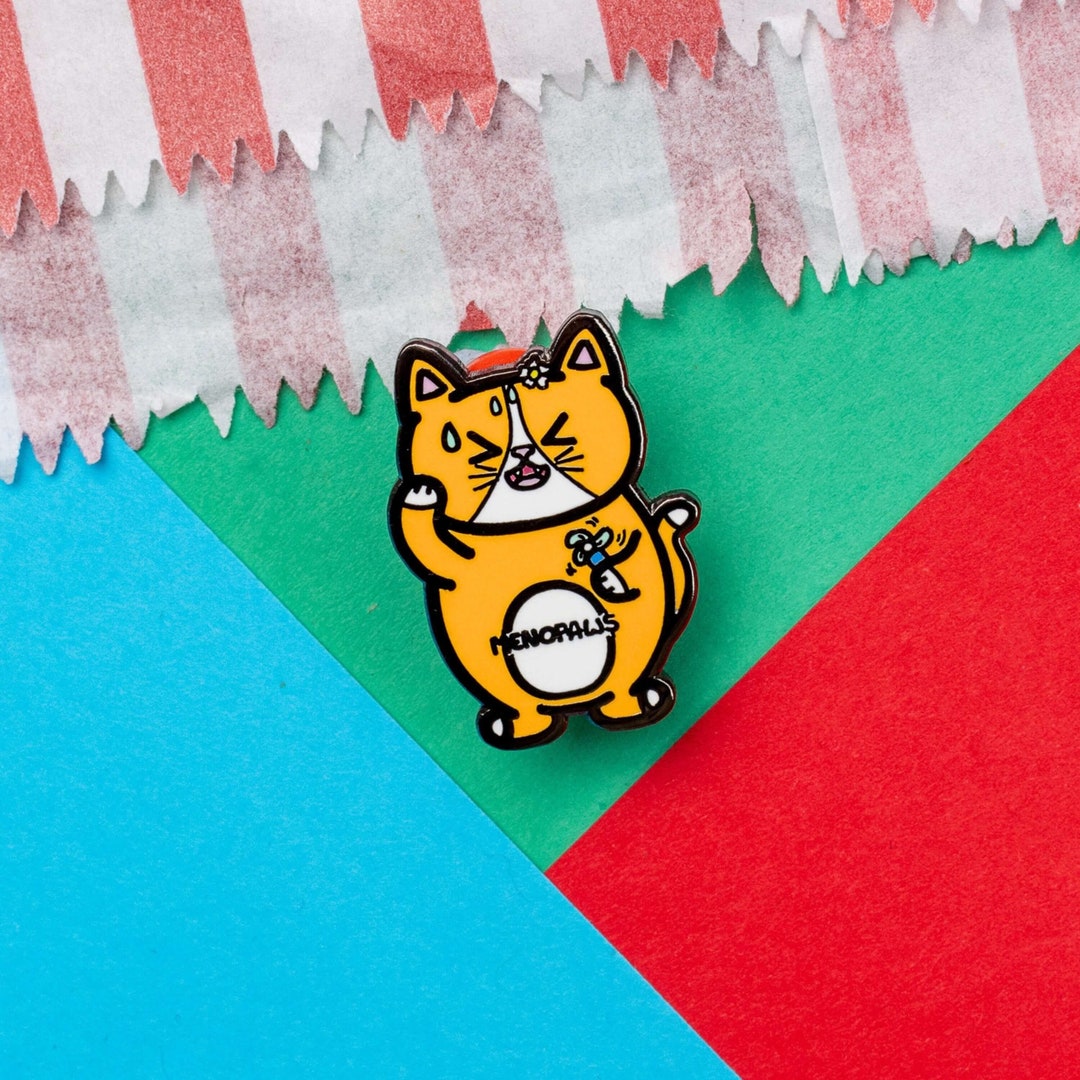 Menopaws Cat Enamel Pin - Menopause - Chronic Illness Gift - Cat Pin ...