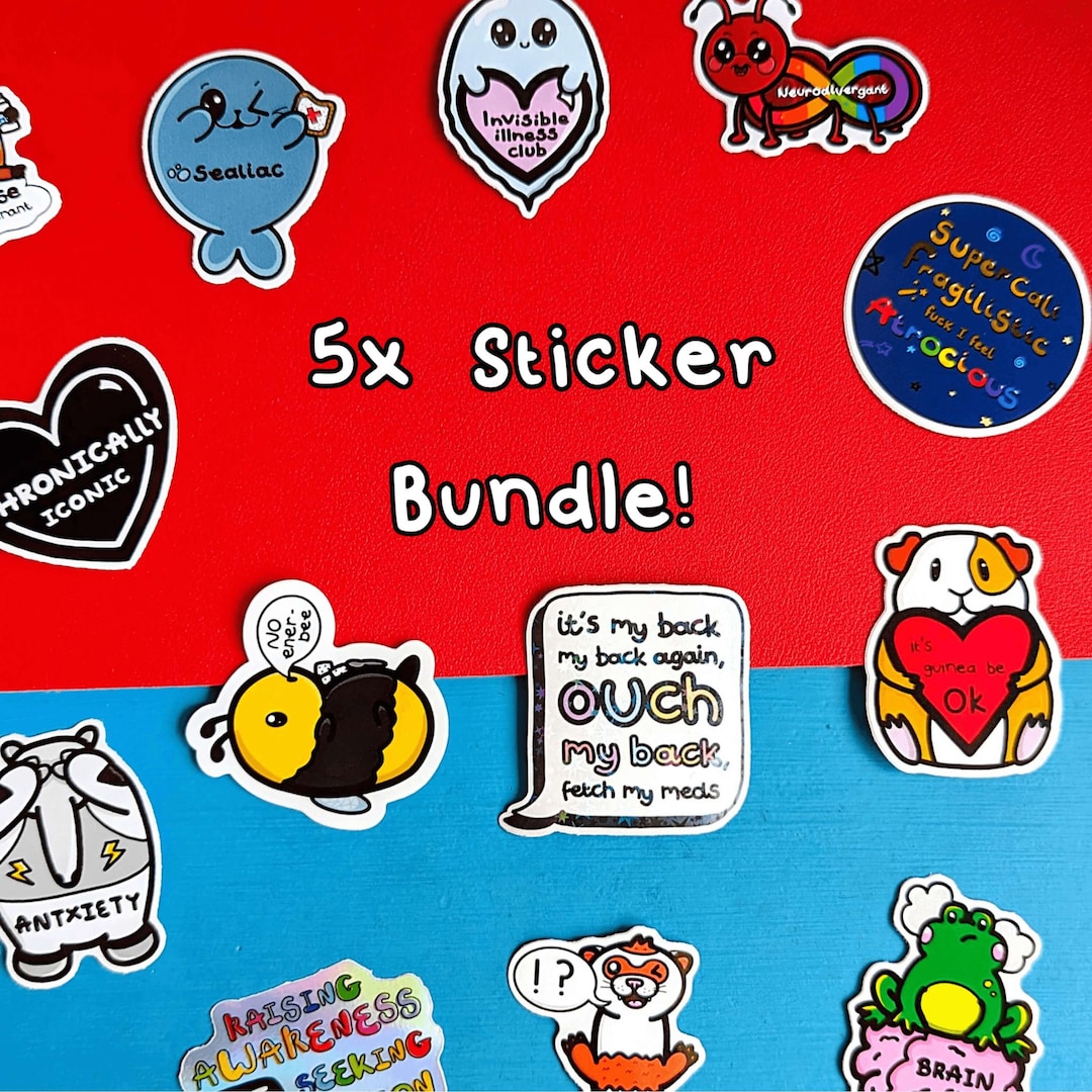 5 X Sticker Bundle - Vinyl Sticker - Chronic Illness Gift - Spoonie ...