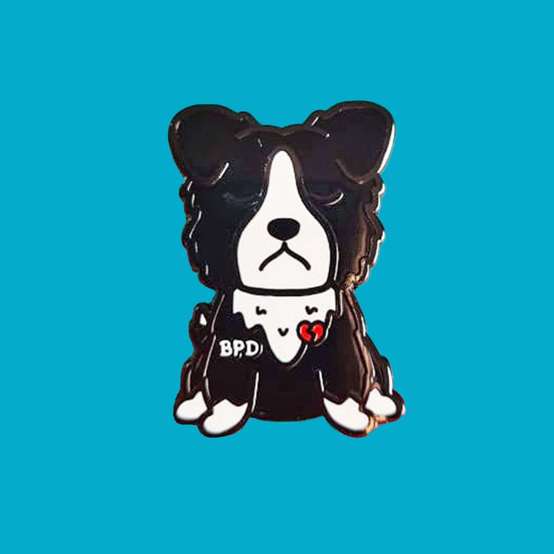 Borderline Personality Disorder Border Collie Dog Enamel Pin BPD Mental ...