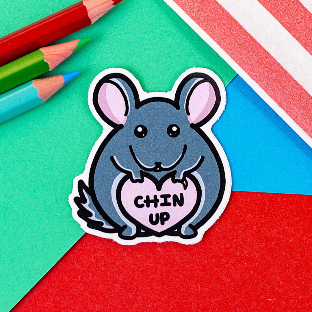 Chin up Chinchilla Sticker Vinyl Sticker Cute Sticker Chinchilla Gift ...