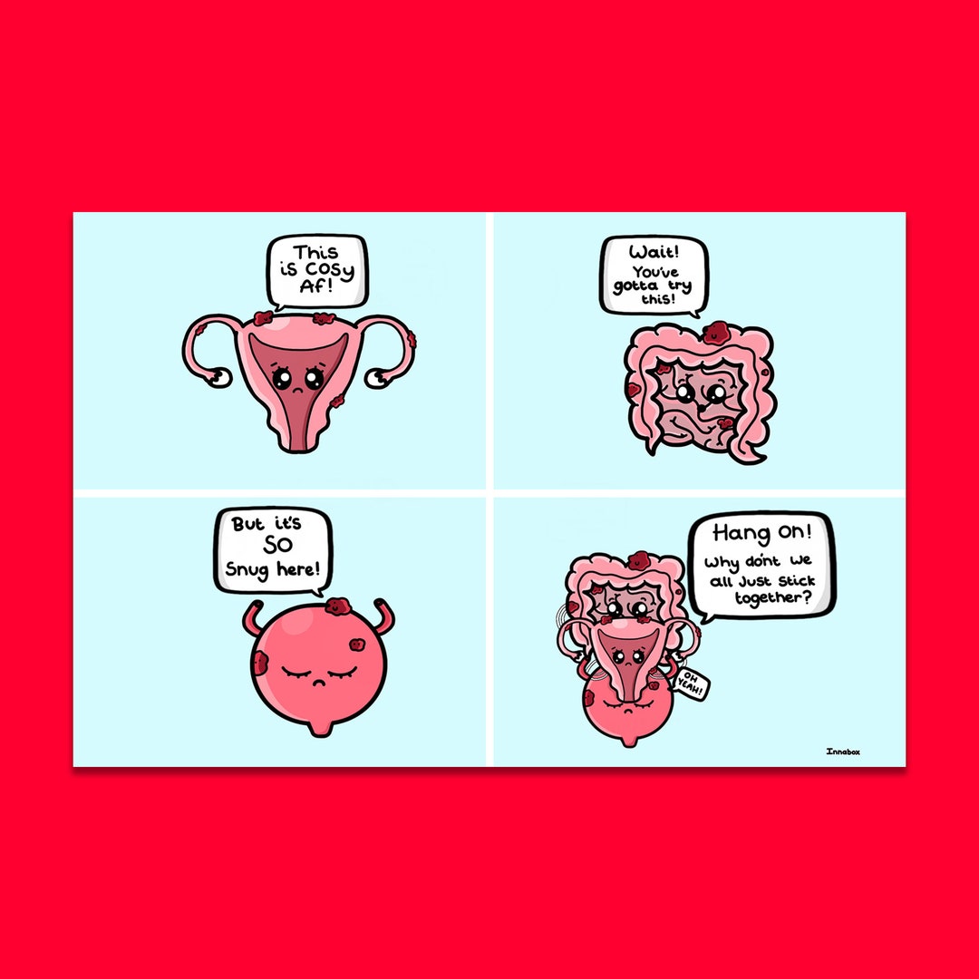 Endometriosis Comic Strip Postcard - Spoonie Gift - Chronic Illness ...