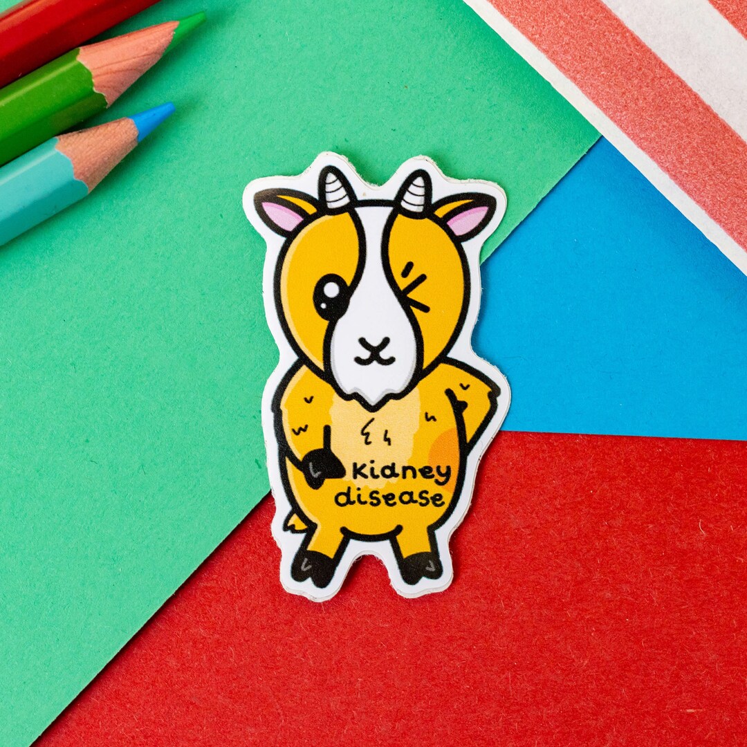 Kidney Disease Goat Sticker - Vinyl Sticker - Chronic Illness Gift ...