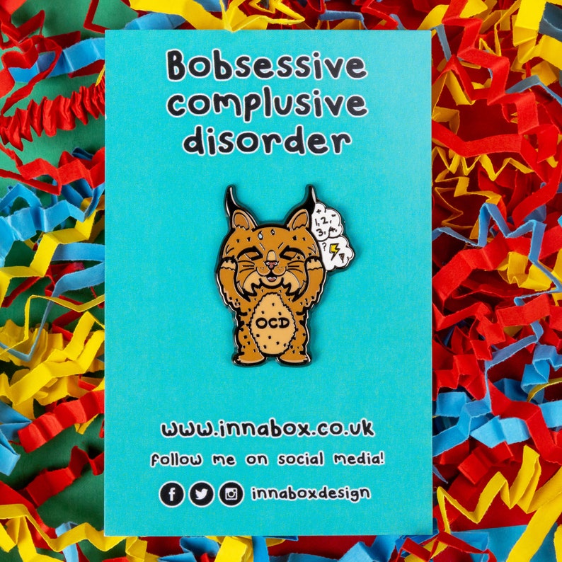 Bobsessive Compulsive Disorder Bobcat Enamel Pin - Obsessive Compulsive ...