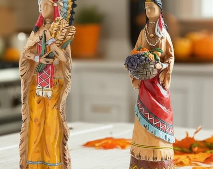 Native Resin Figurine Thanksgiving Fall Decoration Holiday Decor Gift ...