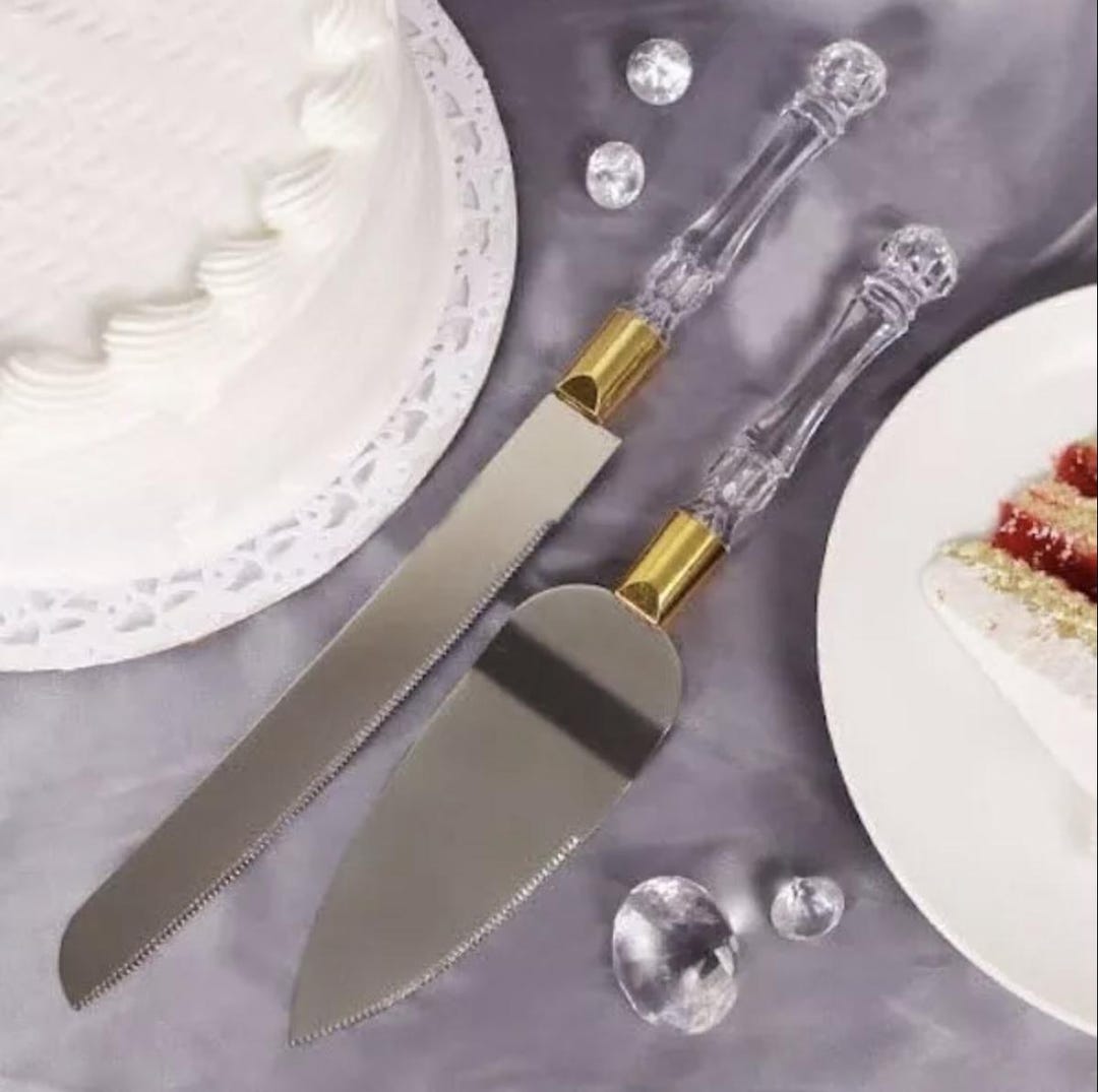 Acrylic Cake Server and Cake Knife Set Party Supplies - Etsy