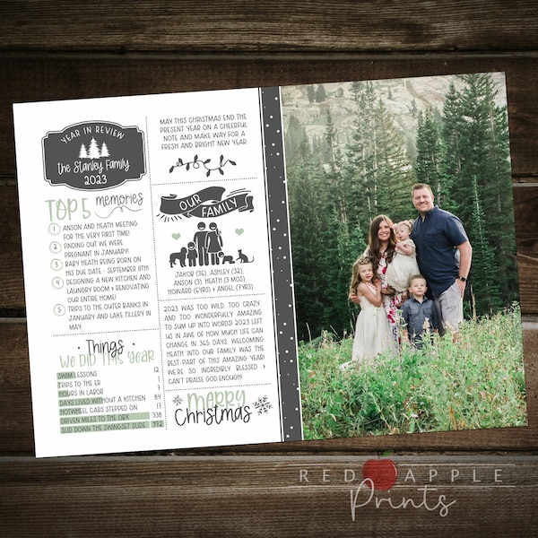 Year in Review Card - Etsy