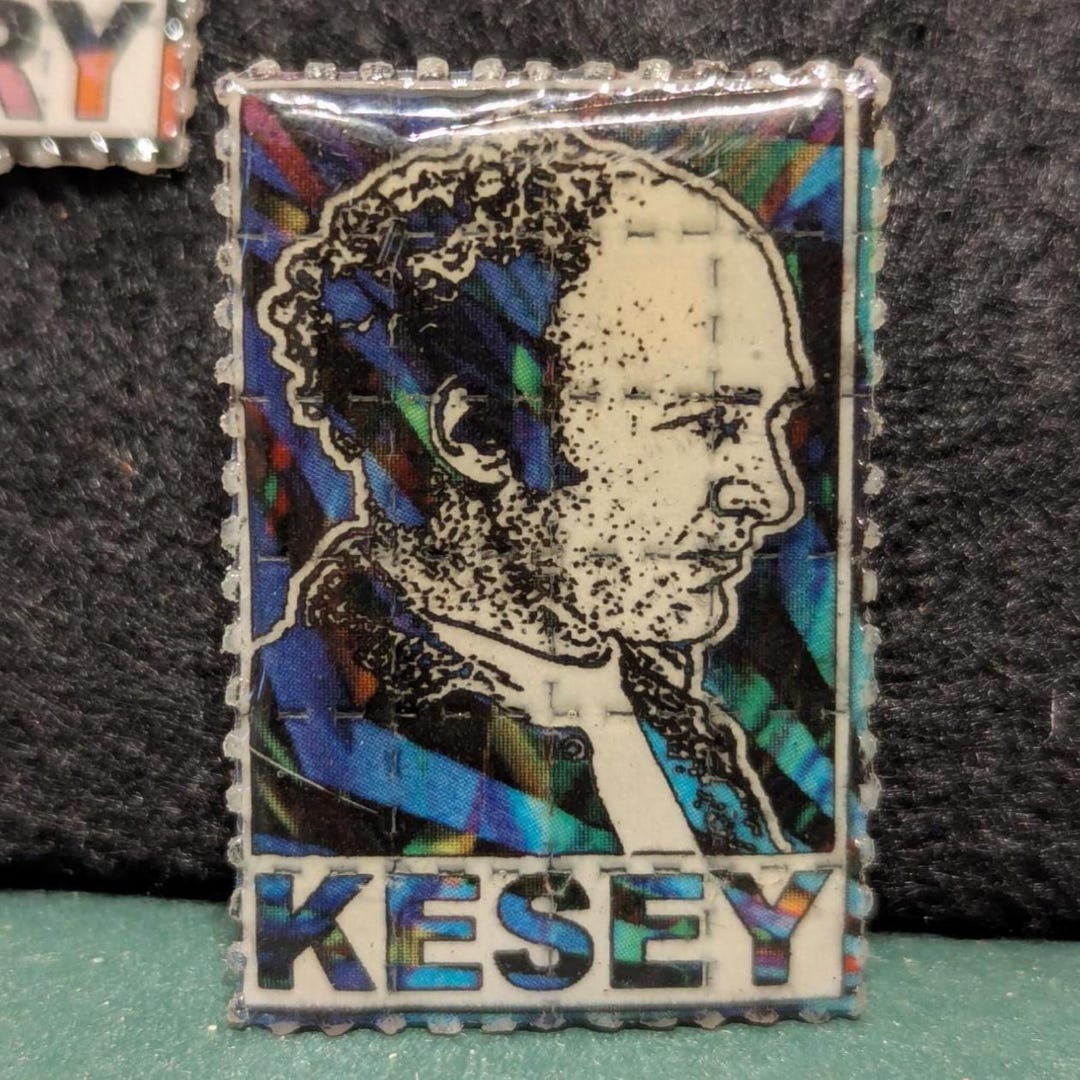 Upcycled Ken Kesey Blotter Art Pin, Hand-crafted by Merry Prankster ...