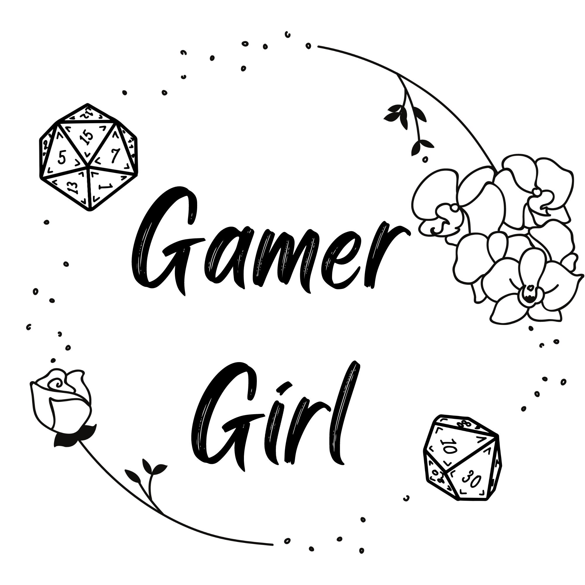 Gamer Girl D&D SVG PNG - Etsy