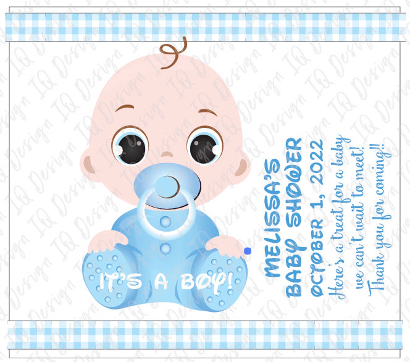 BABY SHOWER Favor • It's a Boy!! Large Chocolate Wrapper- Digital File ...