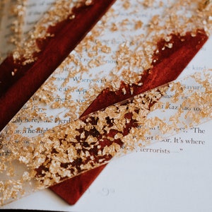 Red & Gold Resin Bookmark - Etsy