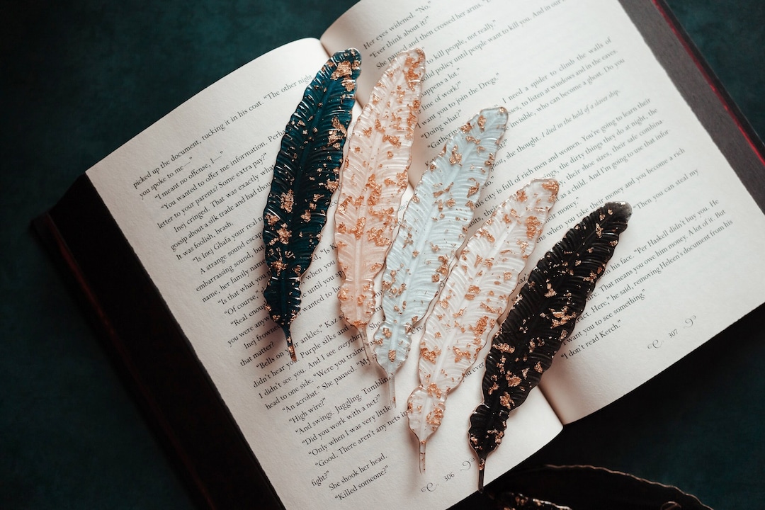 Feather Bookmark Personalized Resin Bookmark - Etsy