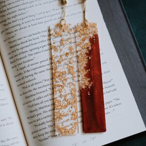 Red & Gold Resin Bookmark - Etsy