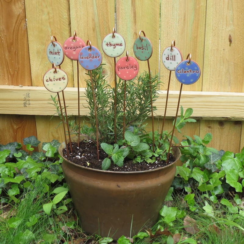 Herb Plant Marker Ceramic - Etsy