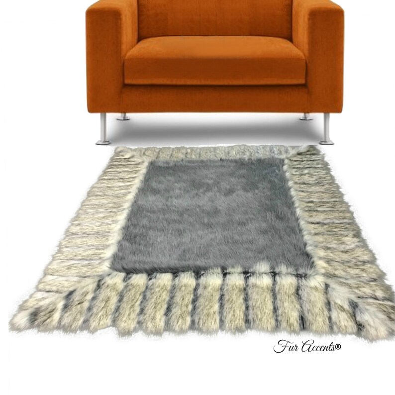 Faux Fur Throw Area Rug Shag Rug With Beautiful Ribbed Fox - Etsy