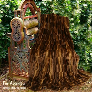 Plush Faux Fur Throw Blanket, Soft Brown Minky Cuddle Rabbit, Beaver ...