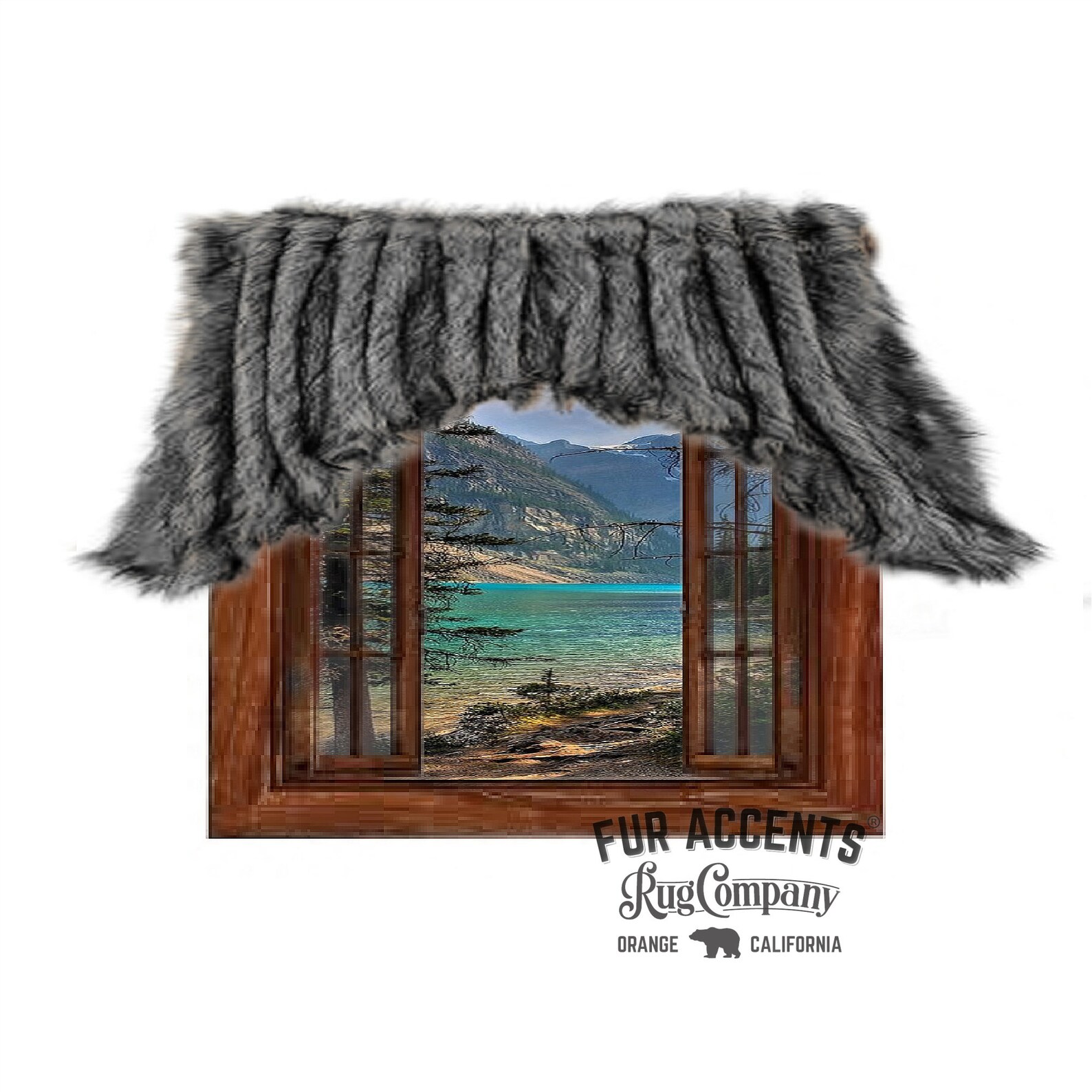 Plush Faux Fur Window Valance - Curtains - Rod Top Pocket - Shirred ...
