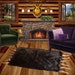 Faux Fur Bear Skin Throw Blanket, Wolf Tail Fringe, Rustic Cabin Decor ...
