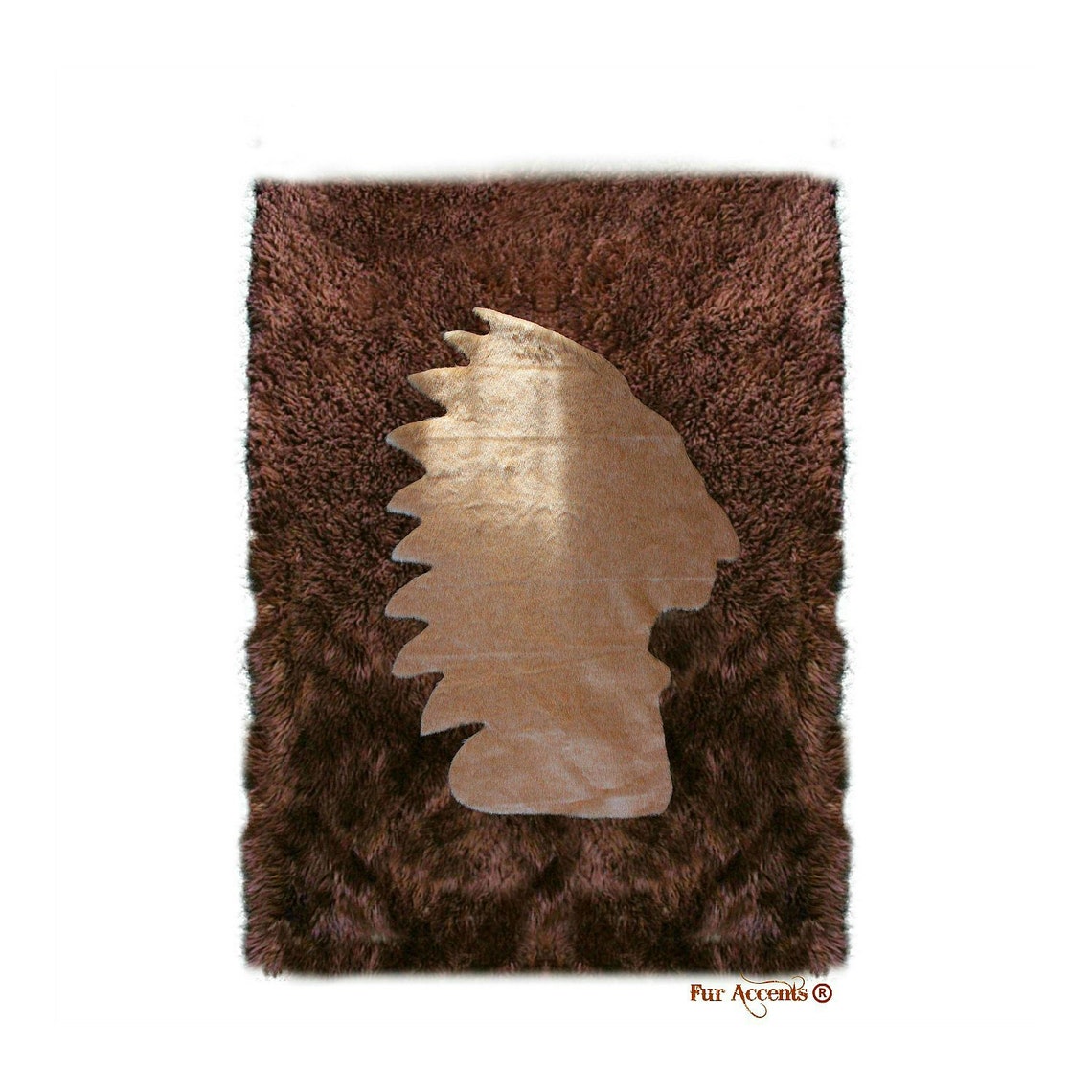 Faux Fur Area Rug – American Indian Head Art, Hand Sewn - Etsy