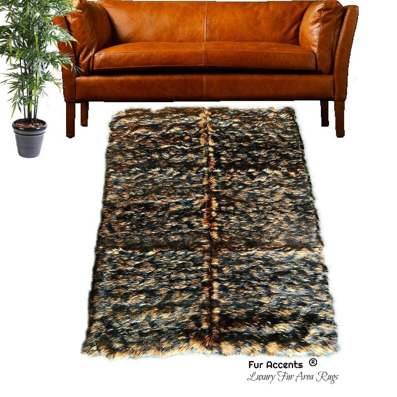 Plush Faux Fur Area Rug Wolverine Wolf Pieced Fur Soft - Etsy