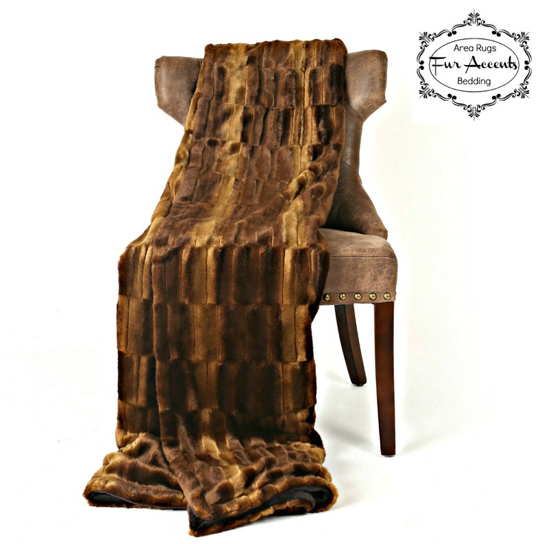 Plush Faux Fur Throw Blanket Soft Brown Minky Cuddle Rabbit - Etsy