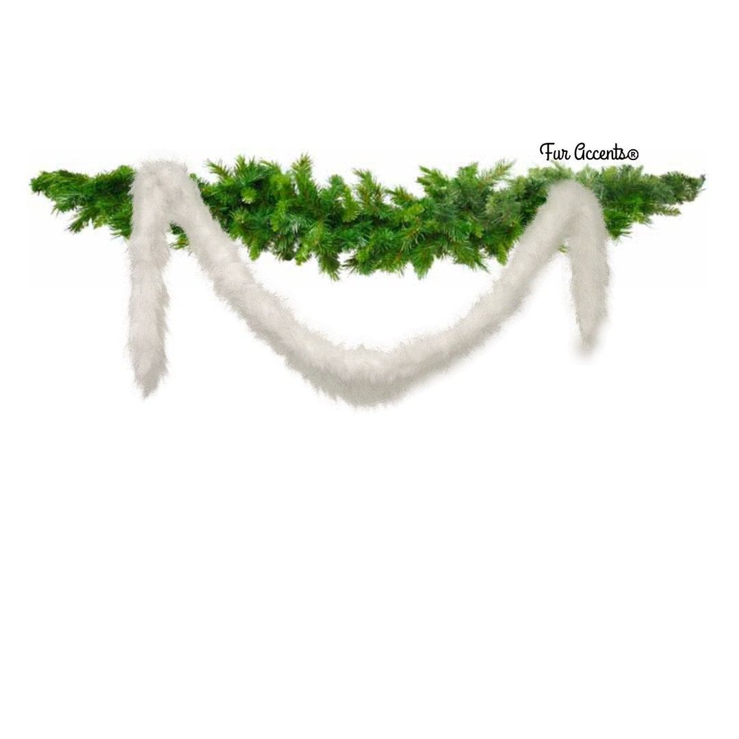 Faux Fur Christmas White Tree Garland,shaggy White Arctic Fox,strand ...