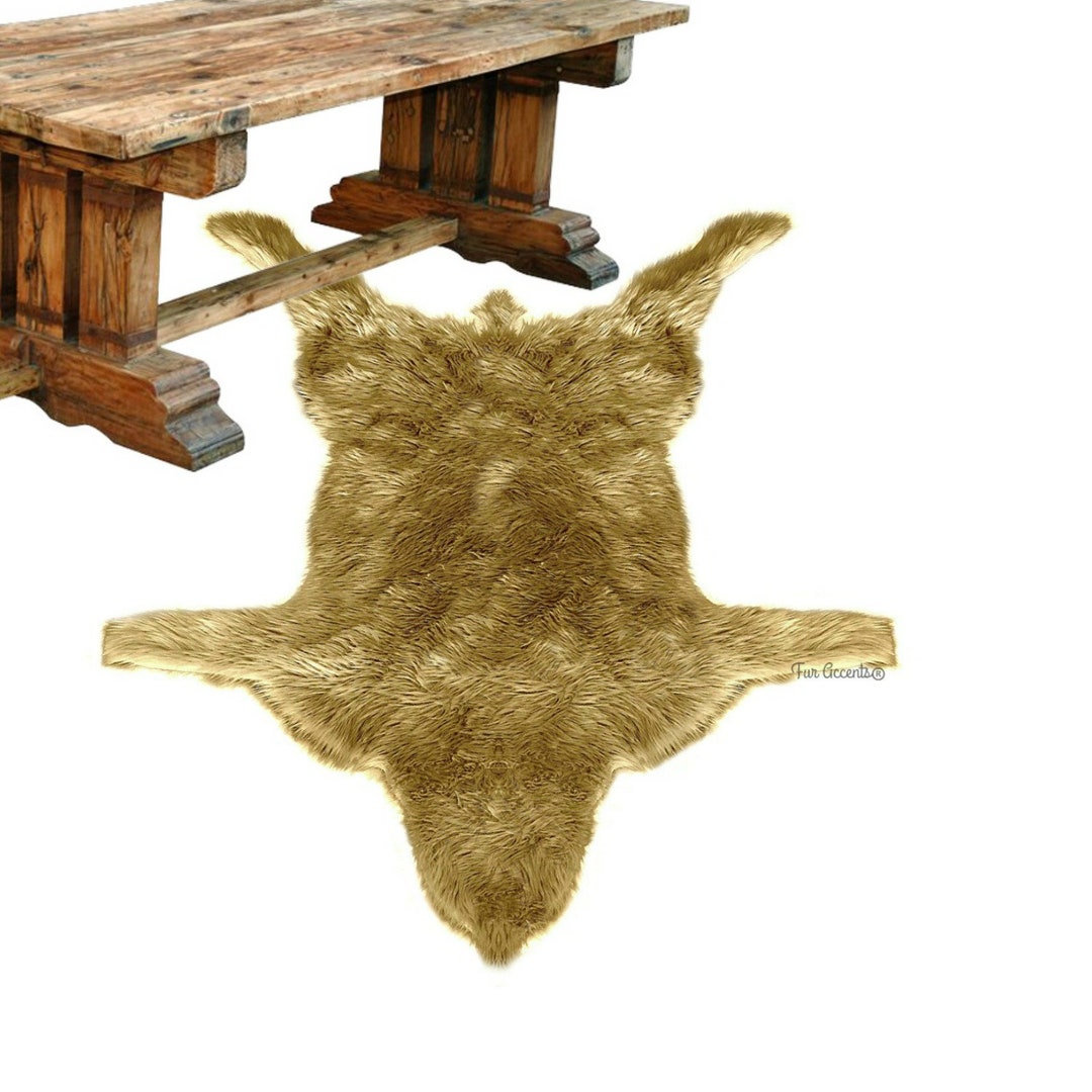 Wolf Pelt Coyote Skin Rug Faux Fur Throw Rug Game of - Etsy