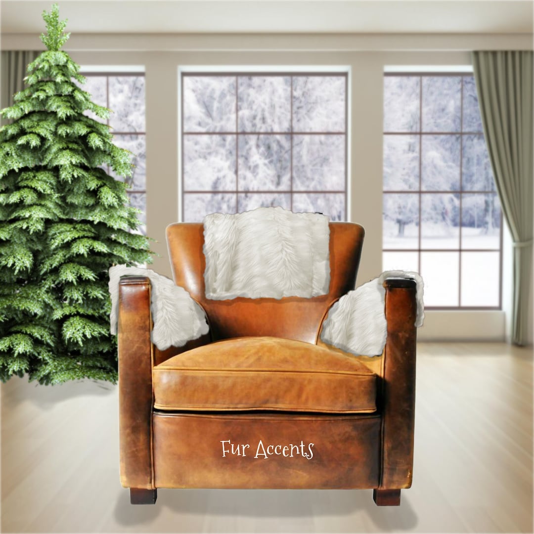 Faux Fur Wolf, Sofa Arm Cover, Headrest Protector, Doily, Loveseat ...