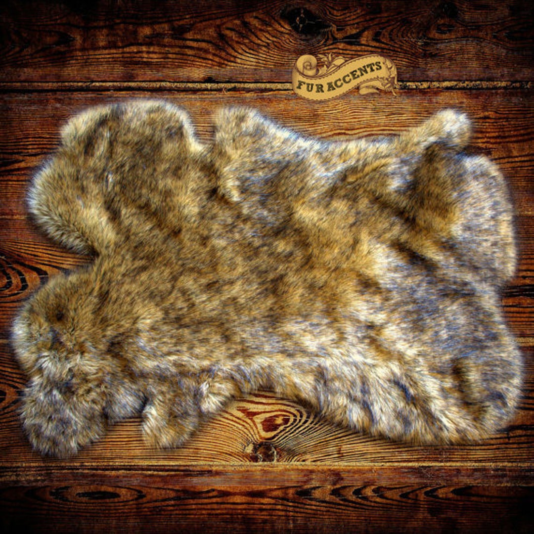 Plush Faux Fur Area Rug - Pelt Design Skin - Hide - Pelt Shape ...