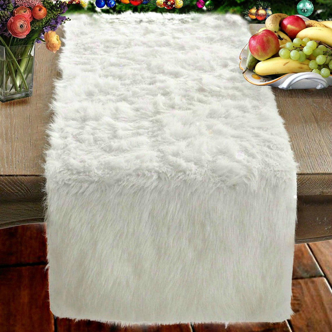 Plush Faux Fur Table Runner Rectangle Doily Luxury Fur - Etsy