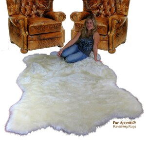 Plush Faux Fur Area Rug - Luxury Fur Thick Plains Buffalo Skin - Faux ...