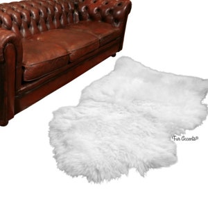 Plush Faux Fur Sheepskin Pelt Rug, Luxury White Shag,carpet,runner ...
