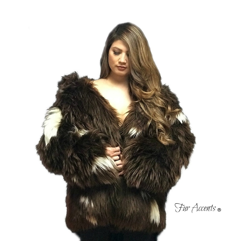 Faux Fur Spotted Coat - Etsy