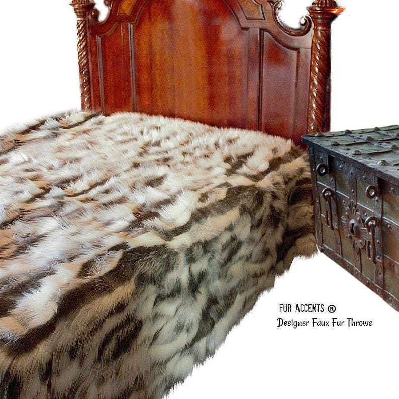 Plush Faux Fur Throw Blanket Bedspread Luxury Tibetan Fox - Etsy