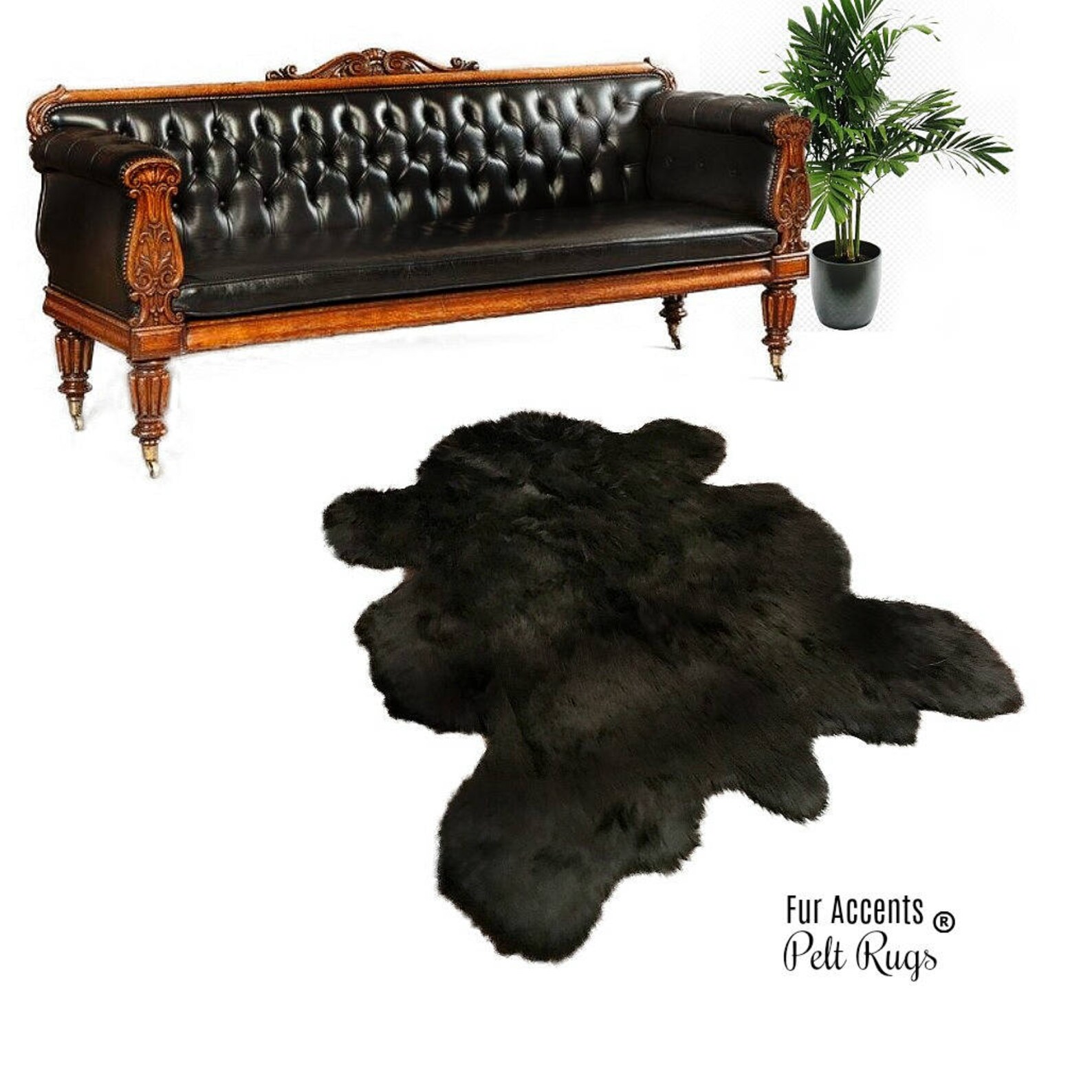 Plush Faux Fur Area Rug Luxury Fur Thick Buffalo Hide Bear | Etsy