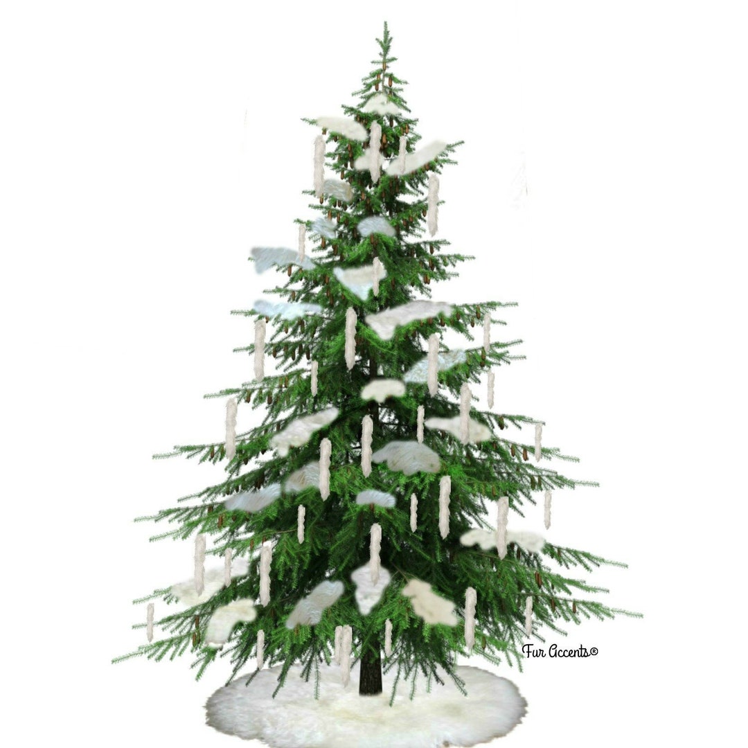 White Christmas Tree Snow Drift Ornaments,shaggy White Faux-snow Flake ...