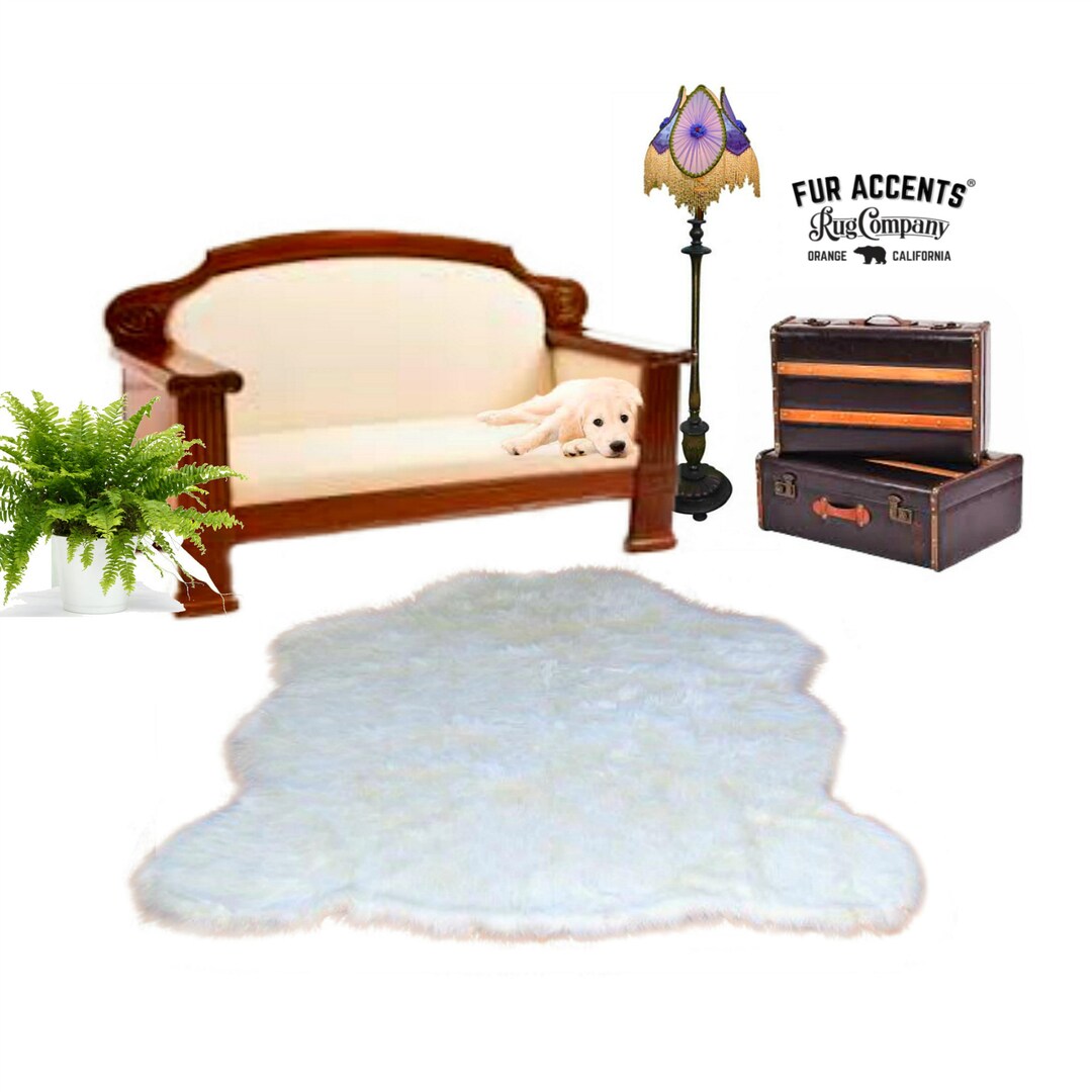 Plush Faux Fur Area Rug - Luxury Fur Thick Chubby Bear Skin - Faux Fur ...
