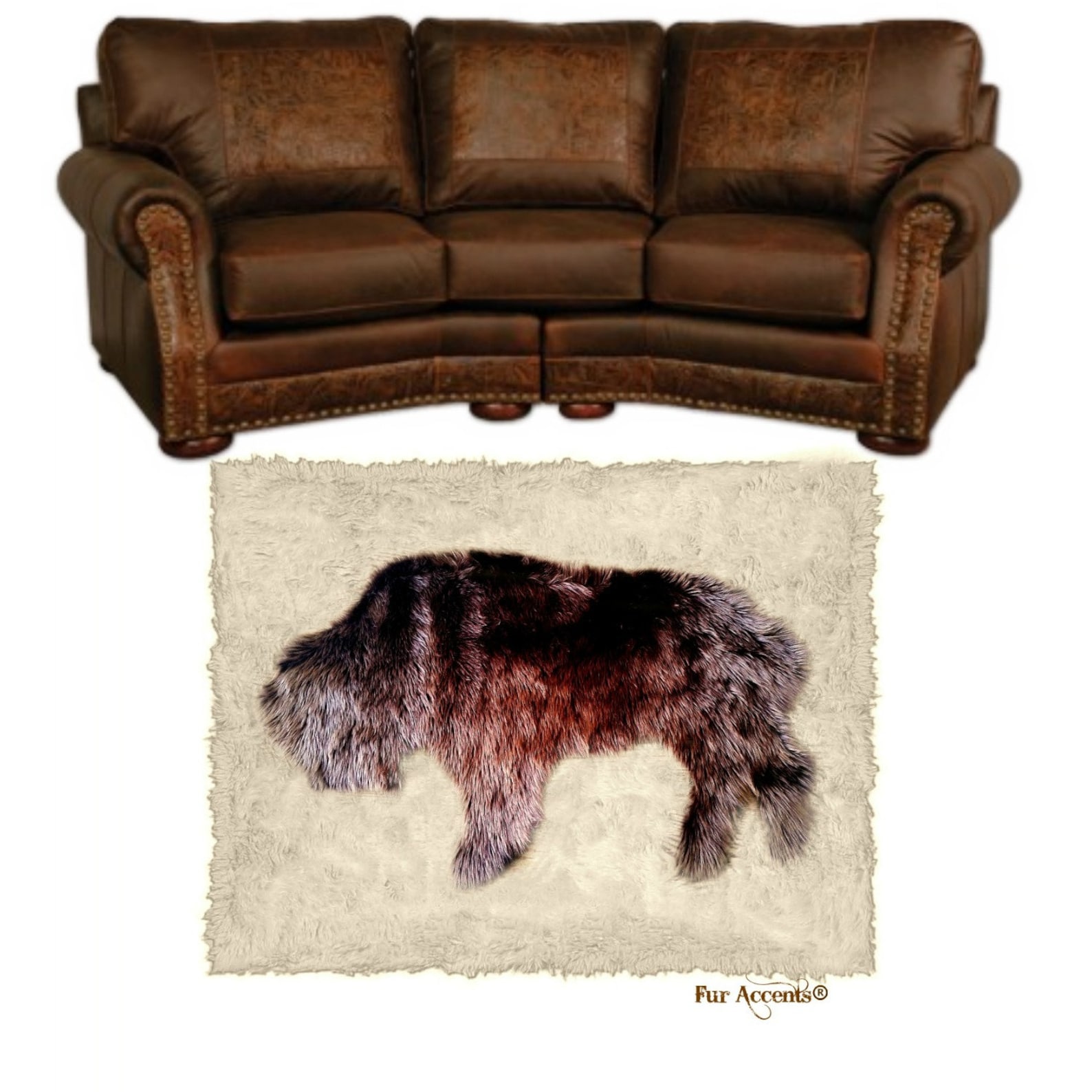 Plush Faux Fur Area Rug Standing Buffalo Art Rug Rectangle - Etsy
