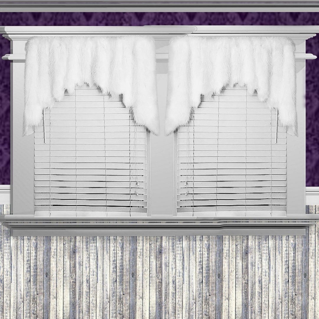 Plush Faux Fur Window Valance - Curtains - Rod Top Pocket - Shirred ...