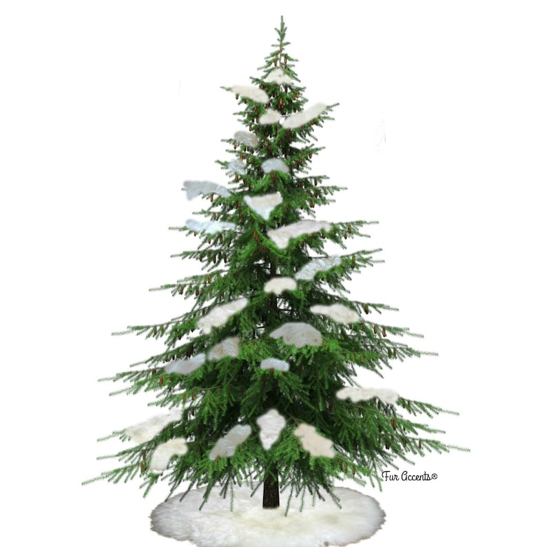White Christmas Tree Snow Drift Ornamentsshaggy White - Etsy