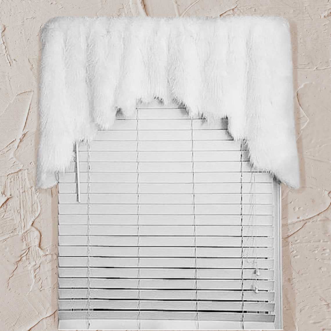 Plush Faux Fur Window Valance - Curtains - Rod Top Pocket - Shirred ...