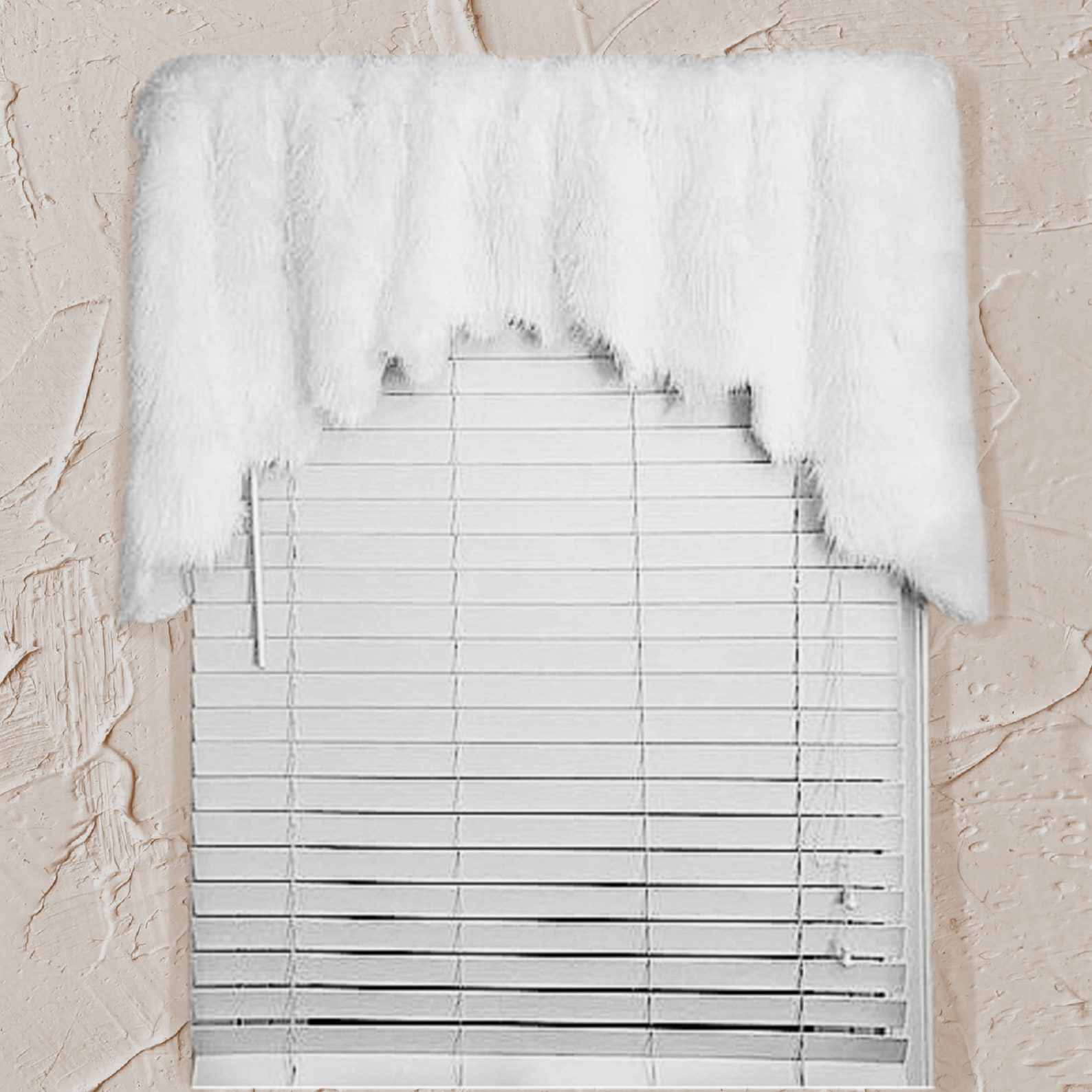 Plush Faux Fur Window Valance - Curtains - Rod Top Pocket - Shirred ...