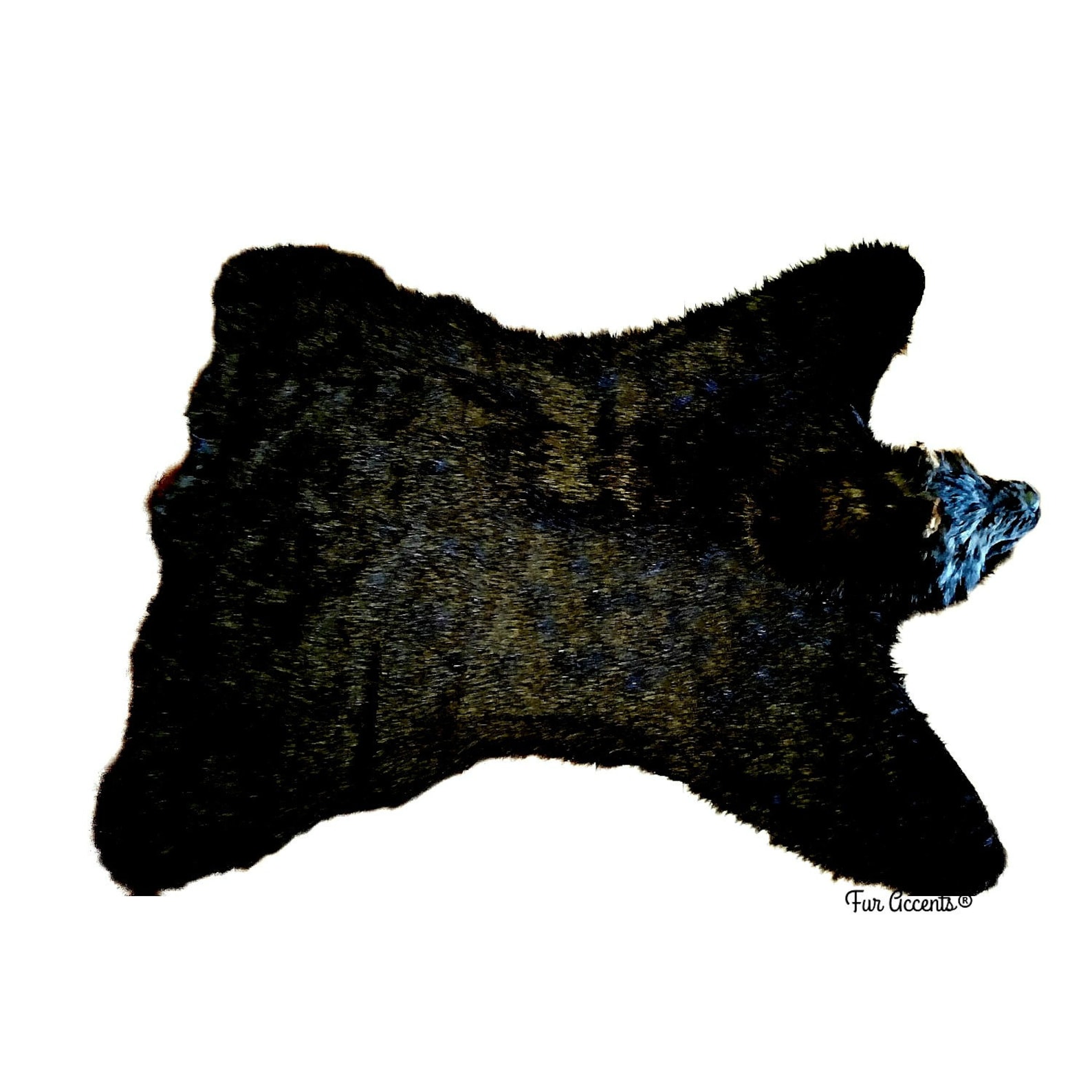 Bear Skin Rug, Life Size, Realistic Faux Fur, Brown Grizzly, White ...