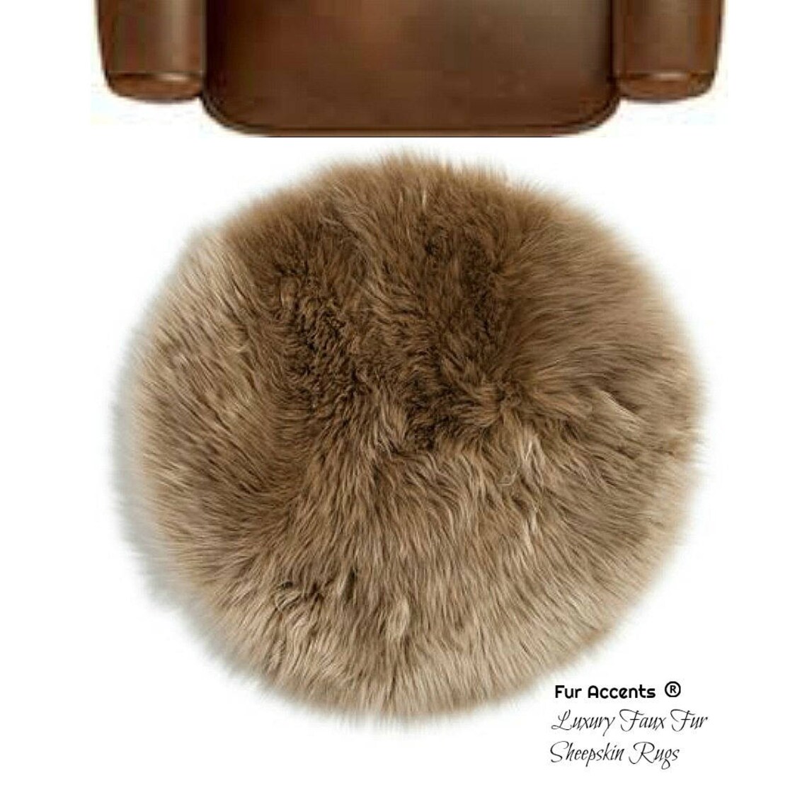 Plush Faux Fur Round Rug – Light Tan Brown, Animal Friendly - Etsy
