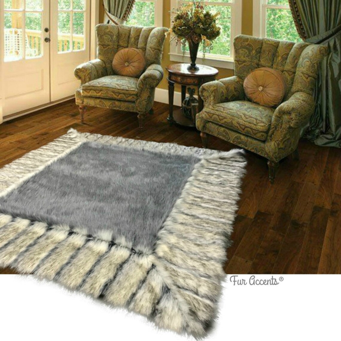Faux Fur Throw Area Rug Shag Rug With Beautiful Ribbed Fox - Etsy